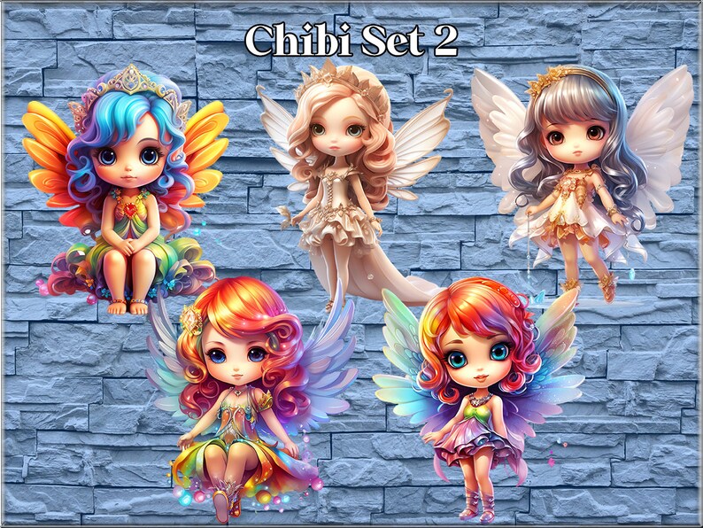 Adorable Chibi Fairy Clipart: Set of Pngs - Perfect for Digital and ...