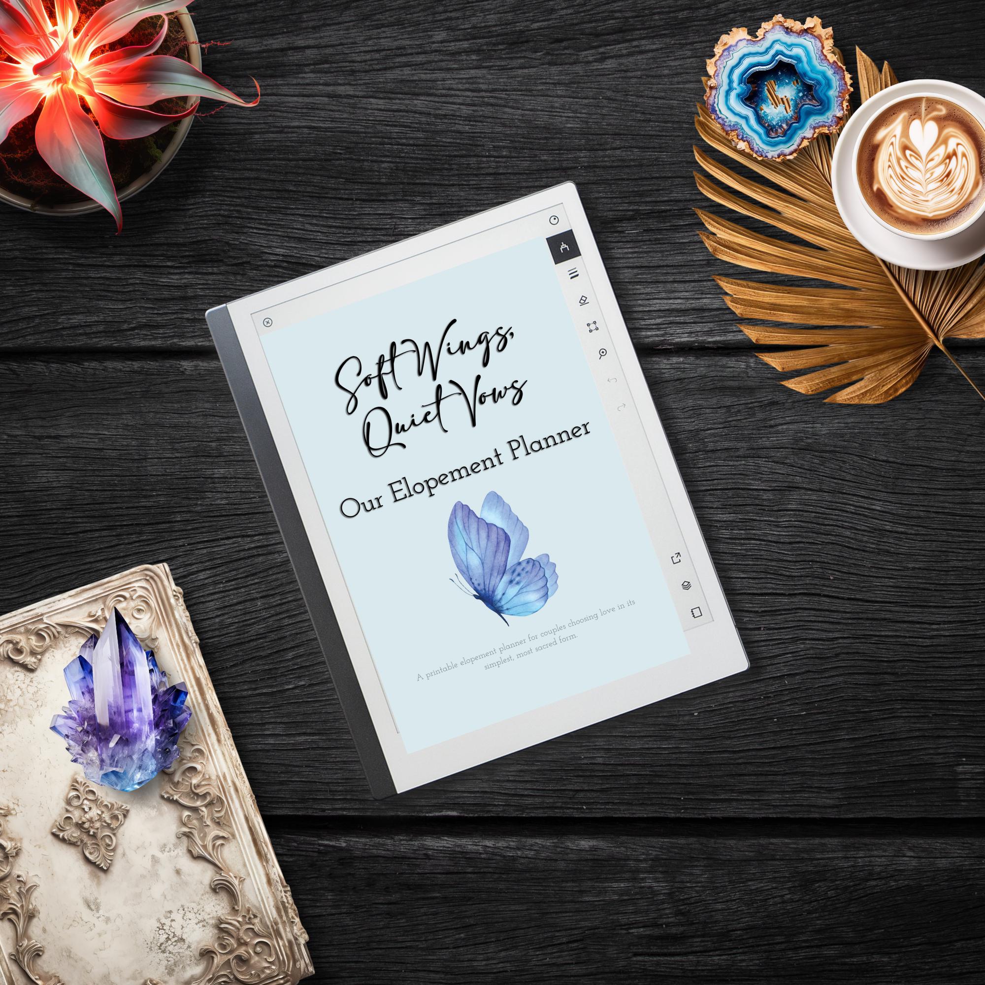 Elopement Planner Printable – Soft Wings, Quiet Vows | Icy Blue & Cream ...