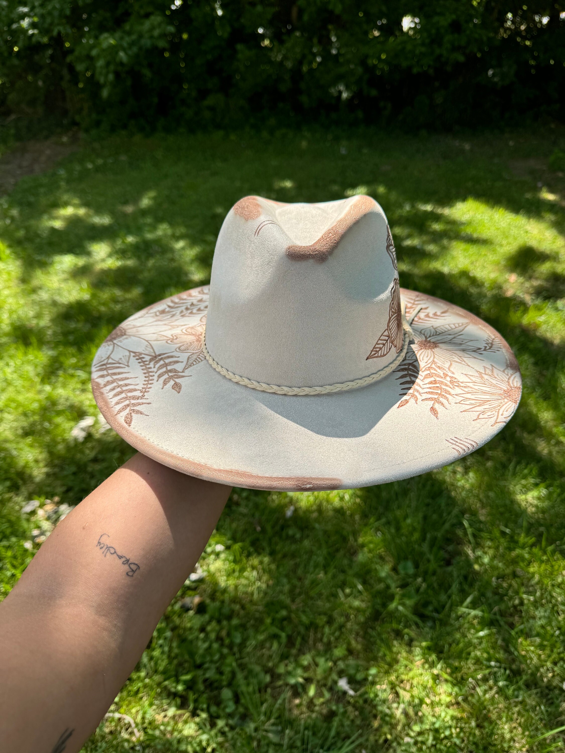 Hand Burned Flower Fedora - Etsy