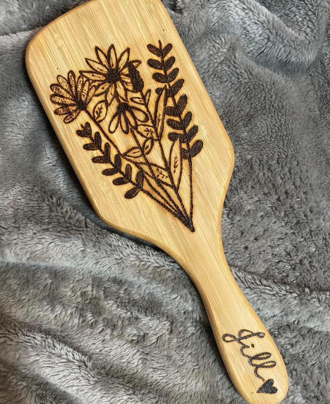 Hand Burned Hair Brushes - Etsy