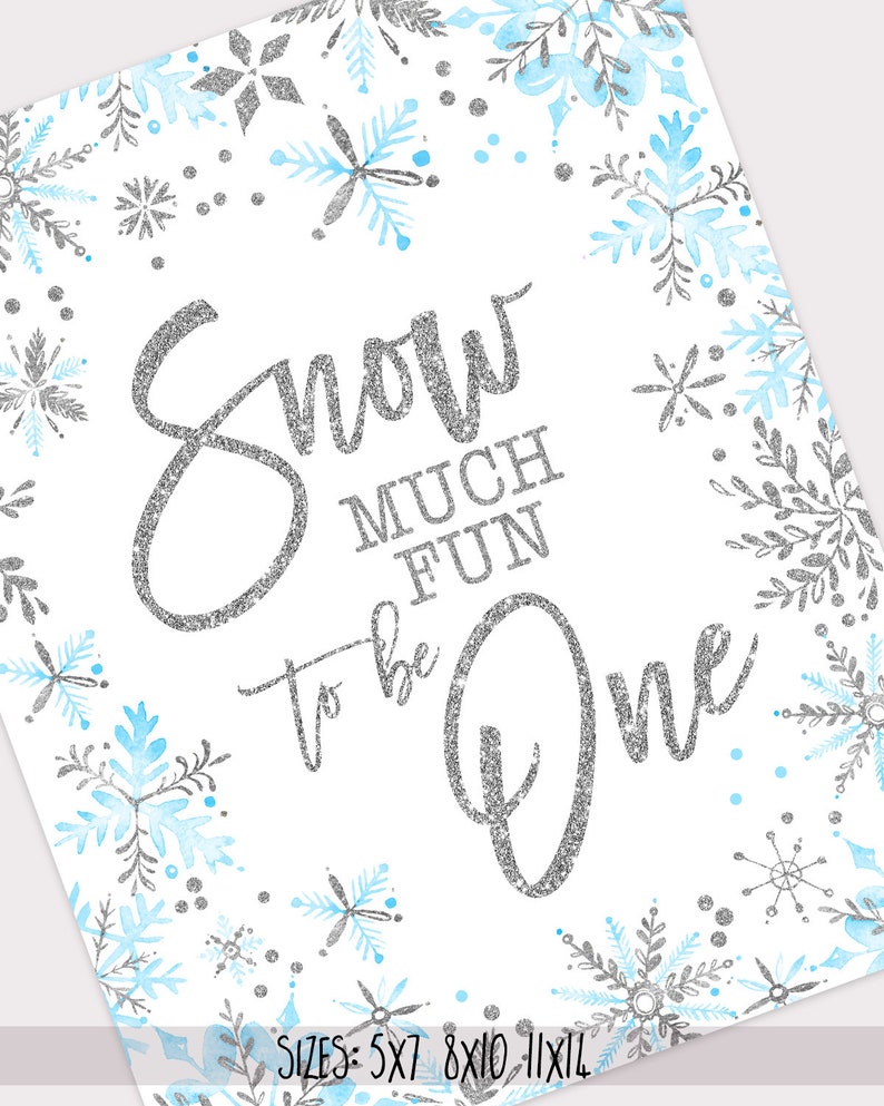 Snow Much Fun to Be One Printable Sign Winter Onederland - Etsy