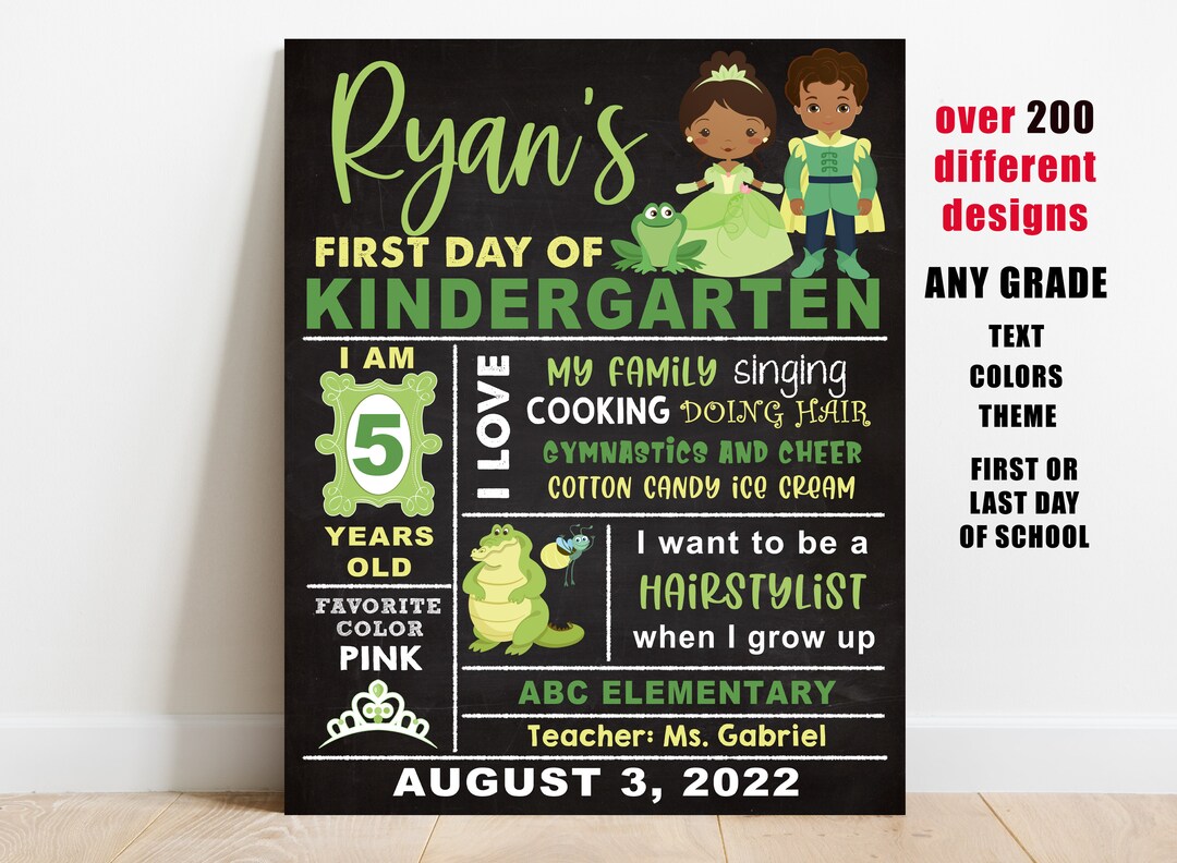 Princess First Day of School Sign Printable, Girl Back to School ...