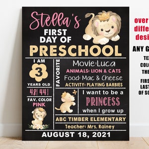 Lions First Day of School Sign Printable Back to School | Etsy