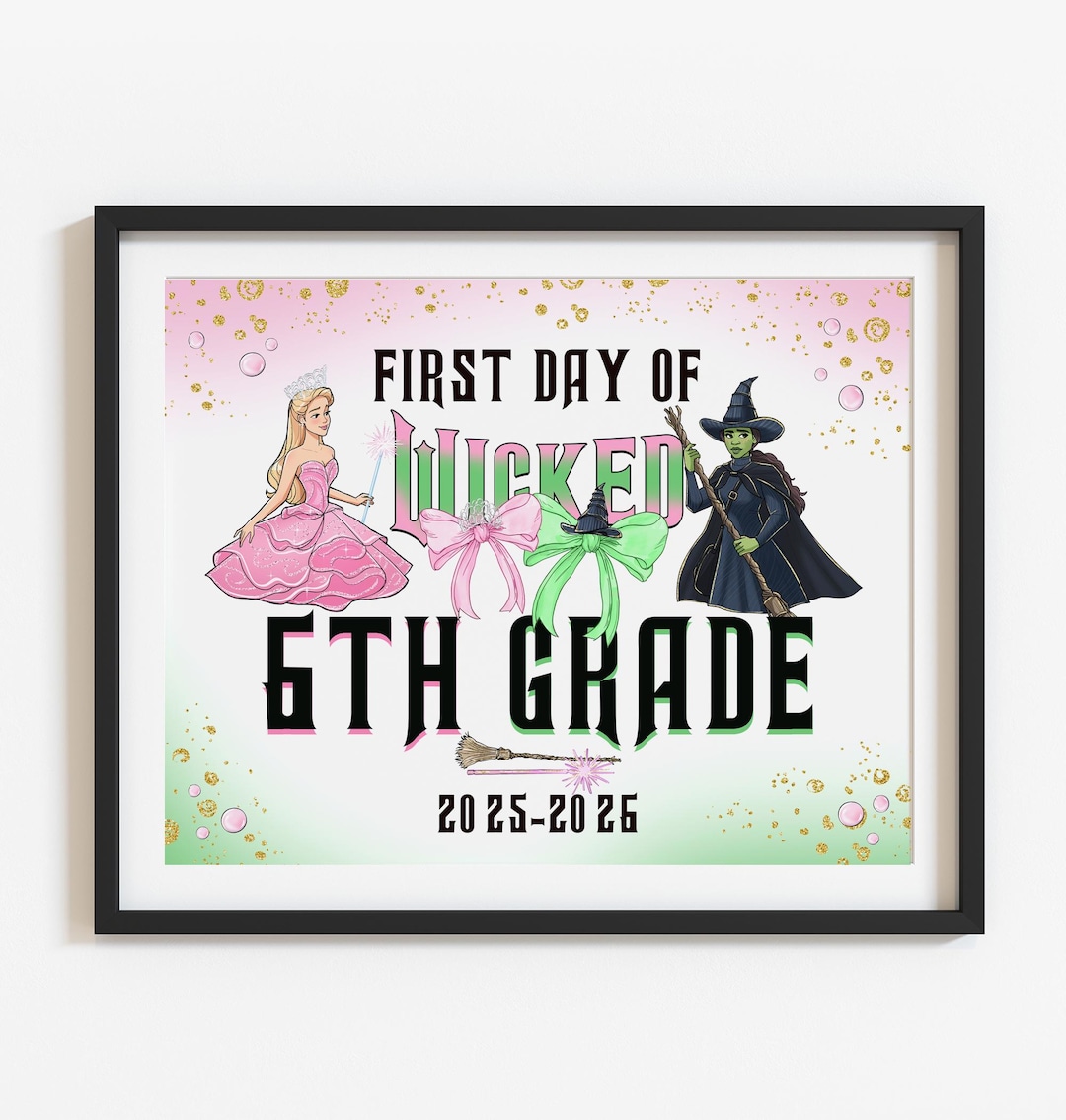 First Day of 6th Grade Printable Sign, Girls Back to School 2025-2026 ...