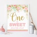 One is Sweet Please Take a Treat Sign Floral First Birthday | Etsy