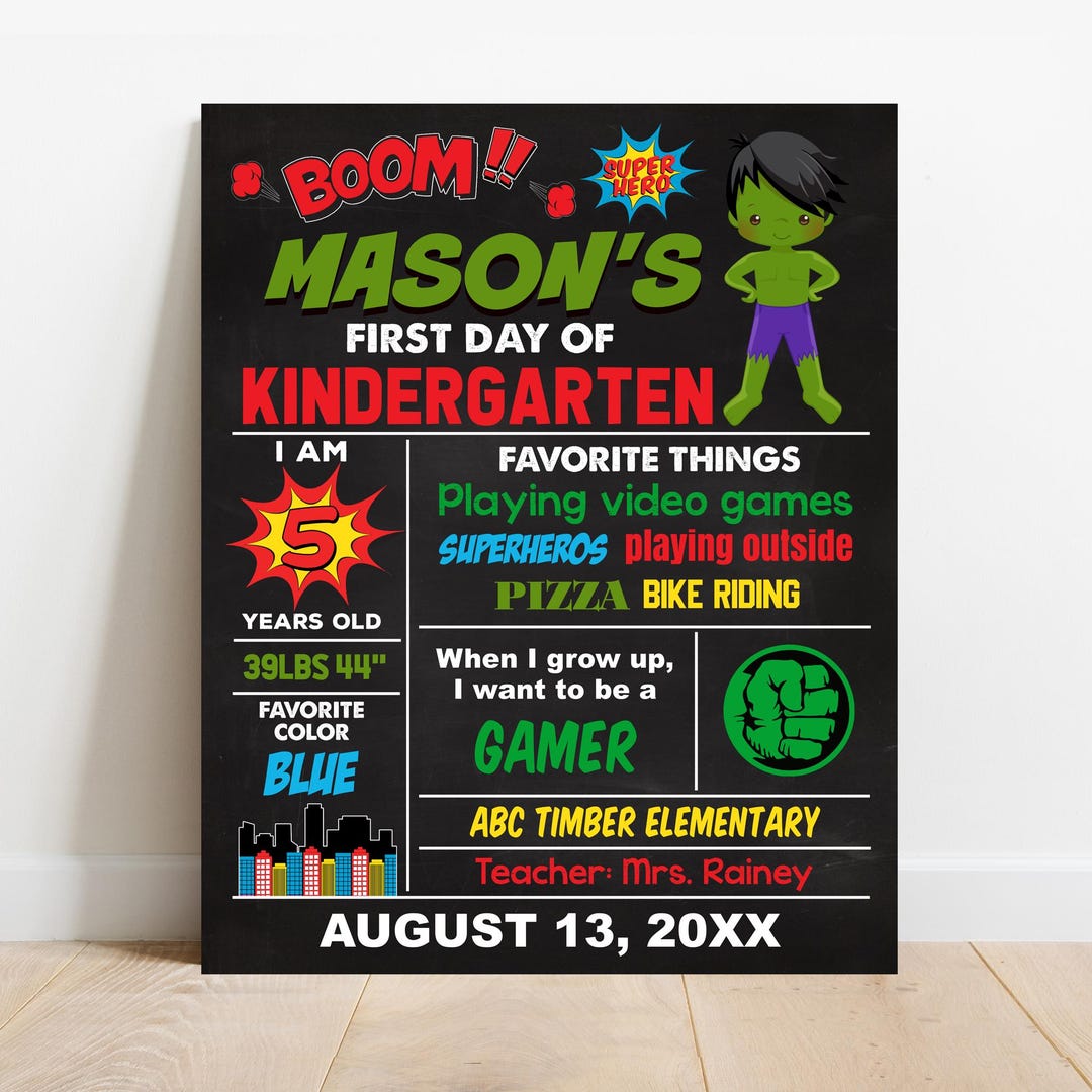 EDITABLE Superhero First or Last Day of School Sign, Any Grade ...