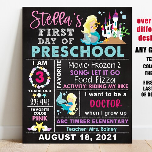 Unicorn Back to School Sign Printable First Day of School | Etsy