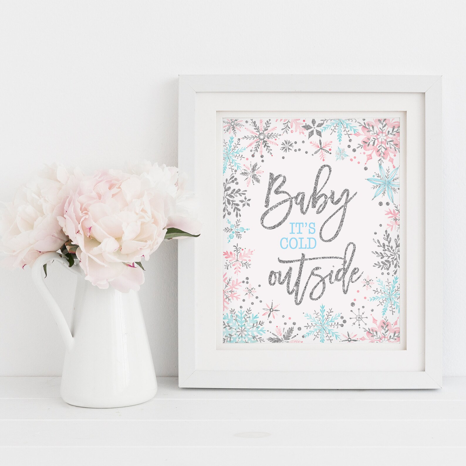 Baby Its Cold Outside Sign Printable Winter Onederland First - Etsy