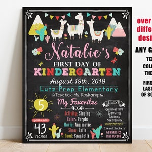 Llama First Day of School Sign Printable, Girl Back to School ...