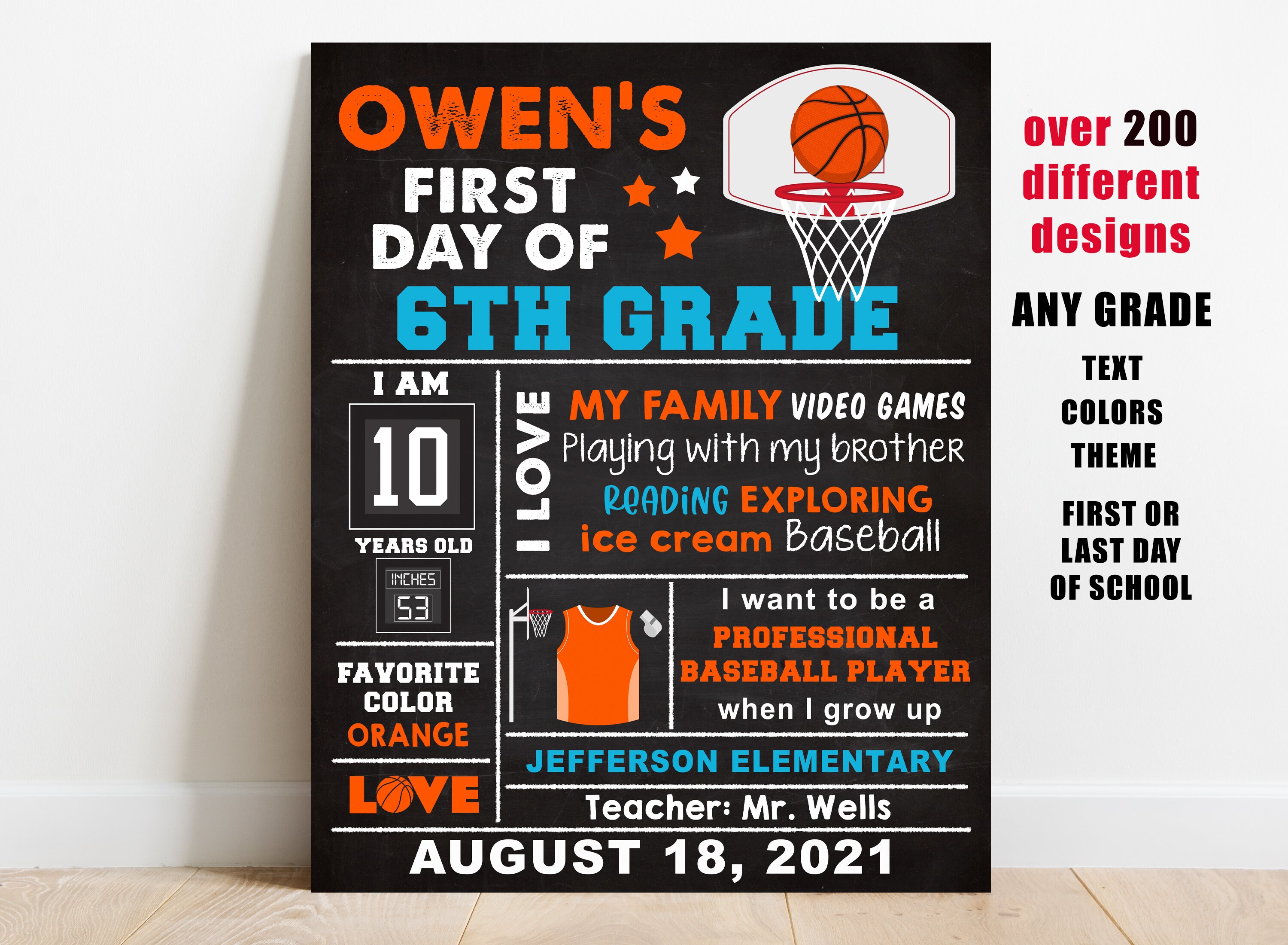 Back to School Sign Printable 5th Grade - Etsy