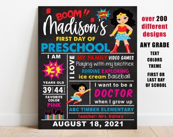 Sunflowers First Day of School Sign Printable Girl Back to - Etsy