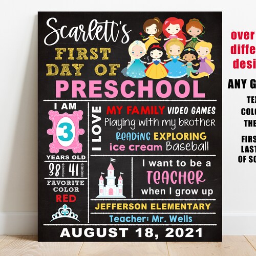 Mermaid First Day of School Printable Sign Girl Back to - Etsy