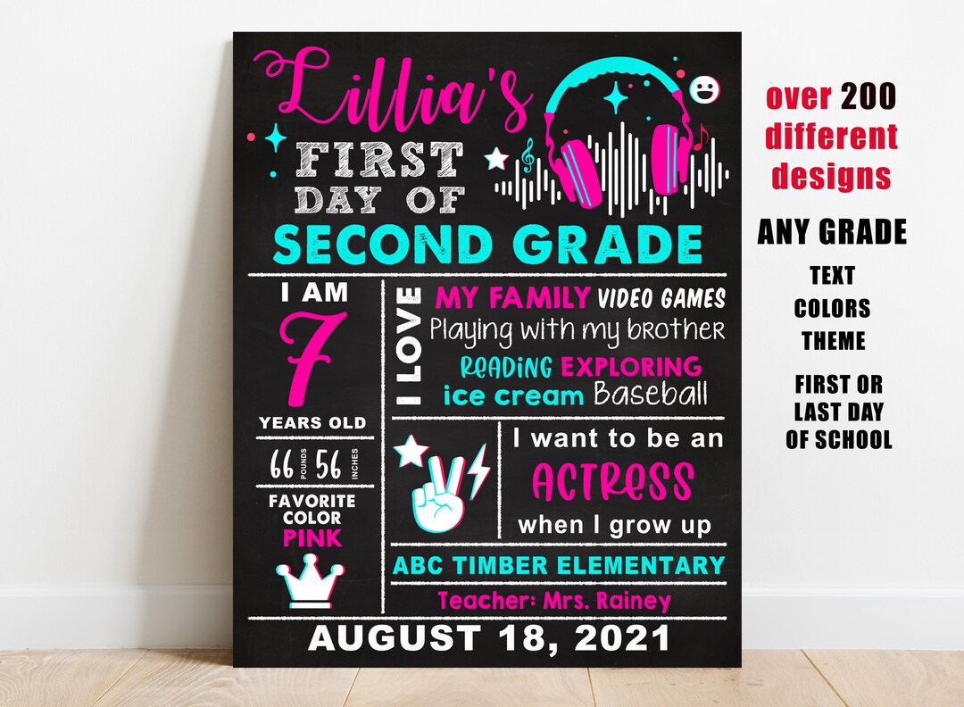 Music First Day of School Sign Printable, Girl Back to School ...