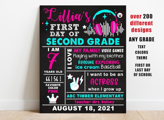 Music First Day of School Sign Printable Girl Back to School - Etsy