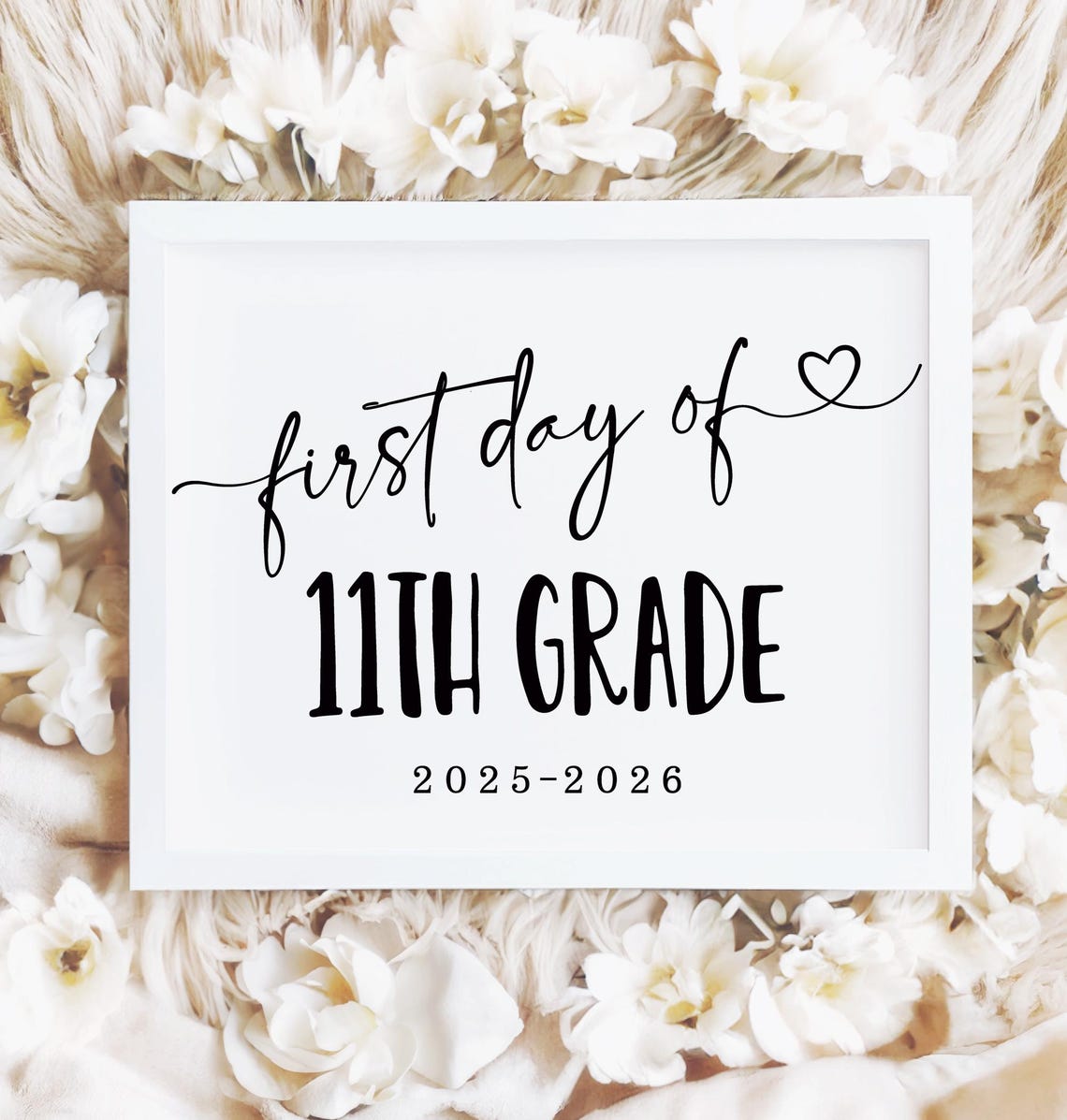 Modern First Day of 11th Grade Printable Sign, Back to School Photo ...