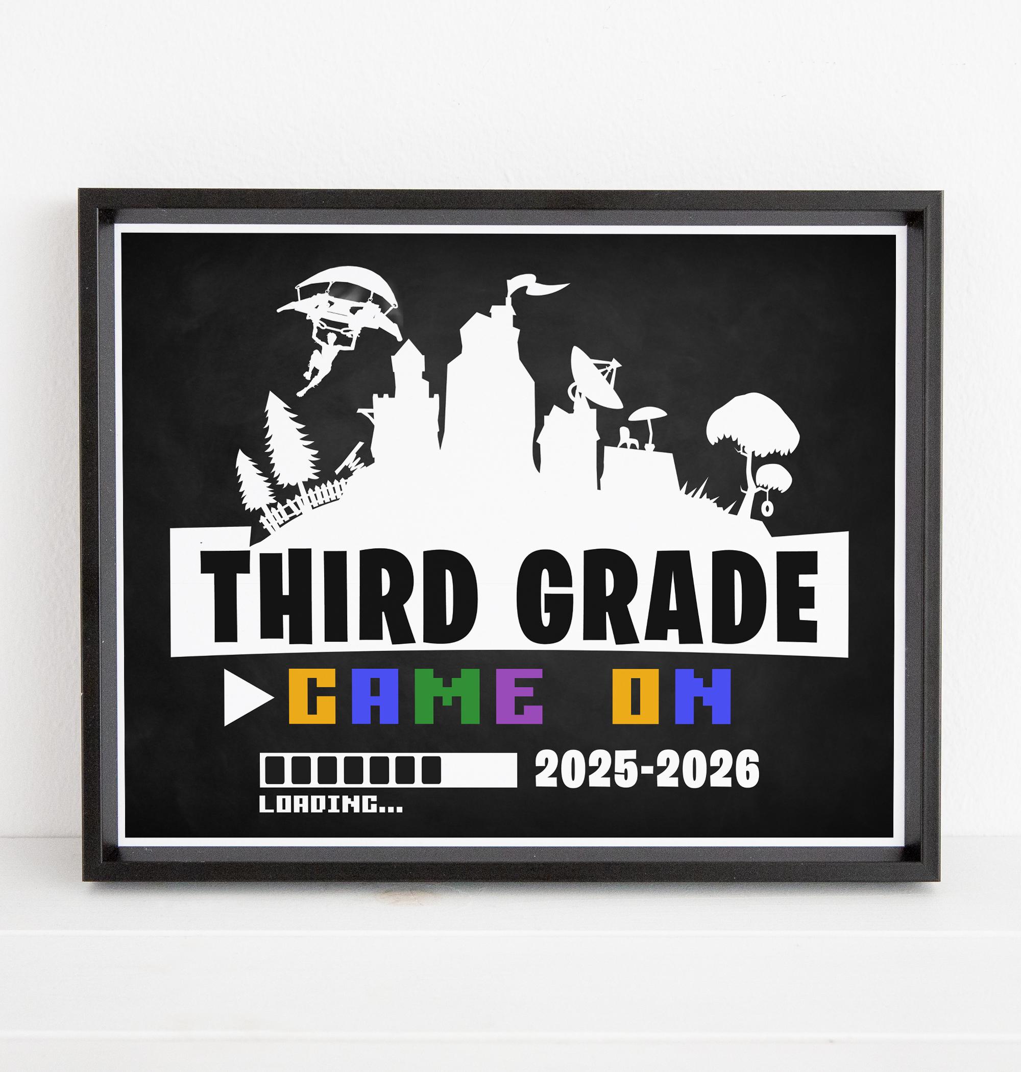 Gamer First Day of 3rd Grade Sign Printable, Video Game Back to School ...
