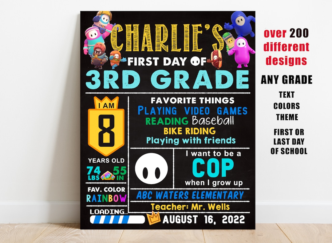 Video Game First or Last Day of School Sign Printable, Boy Back to ...