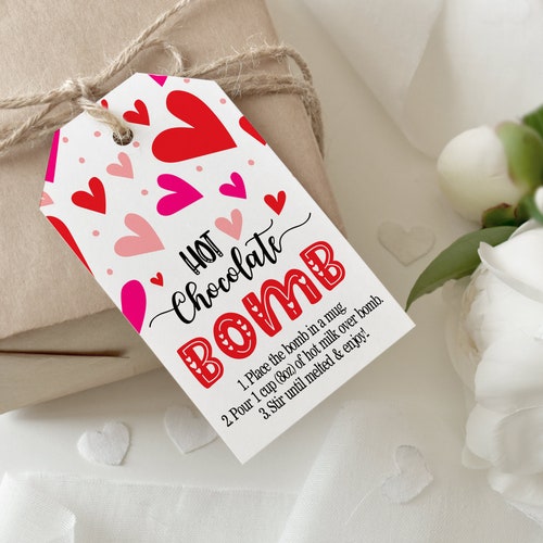 Hot Chocolate Bomb Tags Printable Hot Cocoa Bomb - Etsy