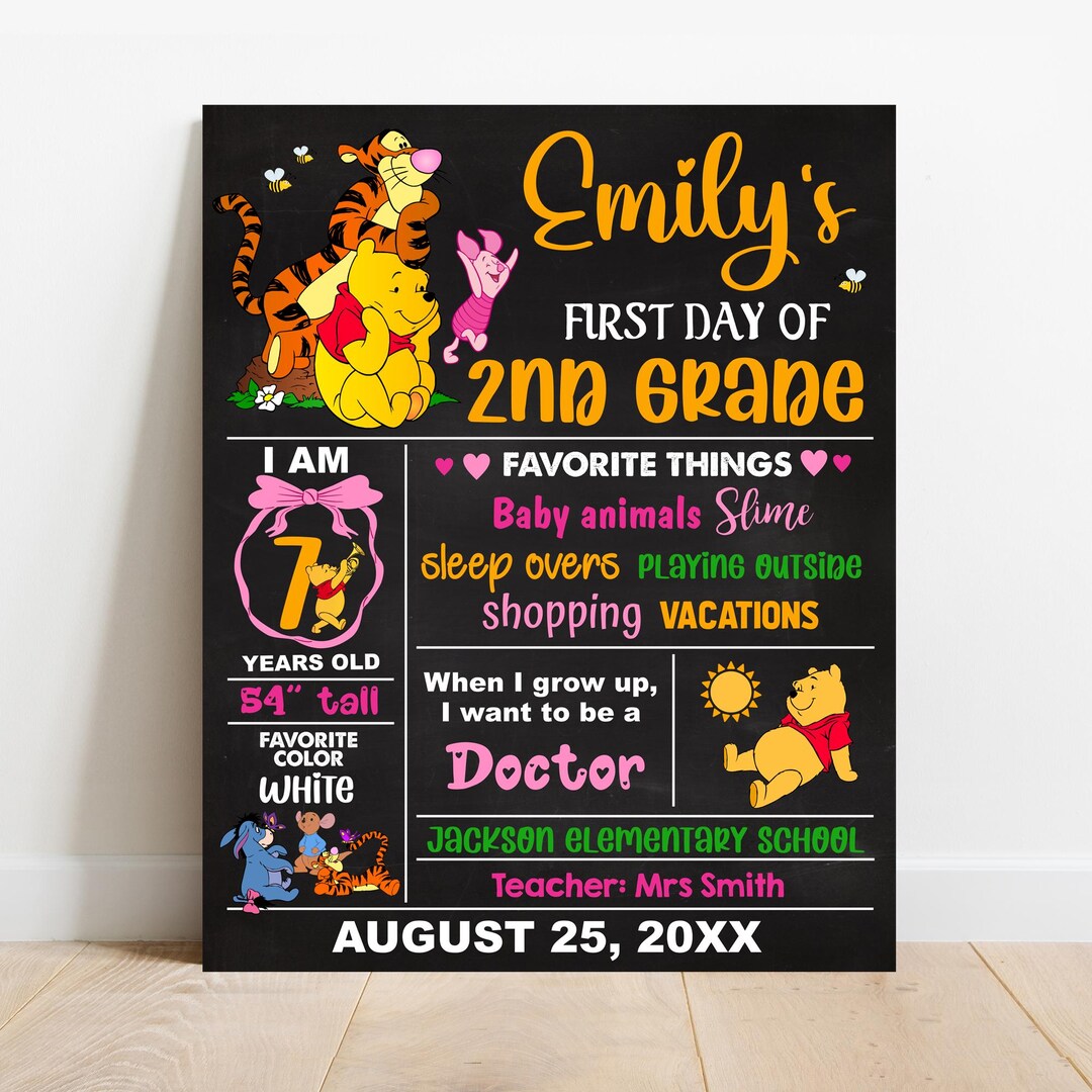 EDITABLE Girl First or Last Day of School Sign, Any Grade Chalkboard ...