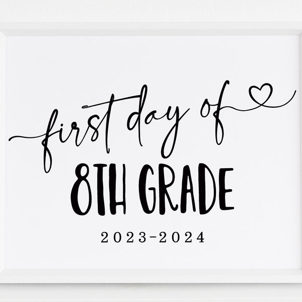 First Day of 8th Grade - Etsy