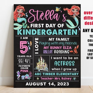 Little Mermaid First or Last Day of School Sign Printable, Girl Back to ...