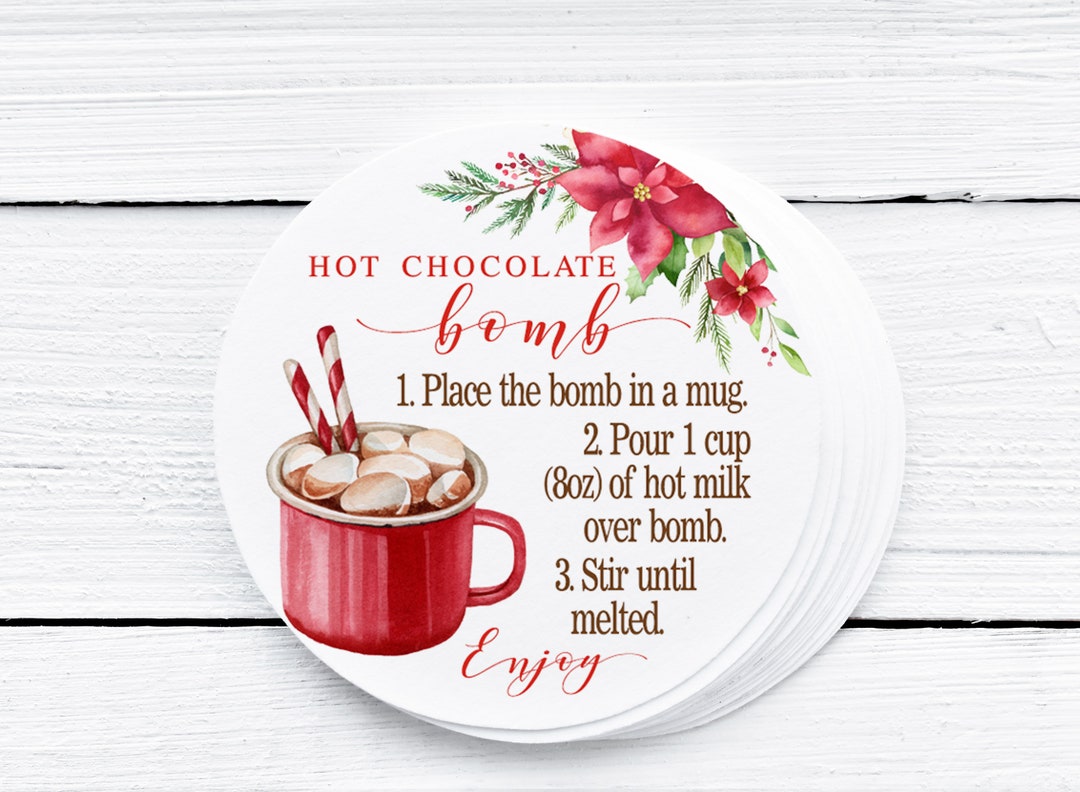 Christmas Hot Chocolate Bomb Tags Printable, Hot Cocoa Bomb Labels ...