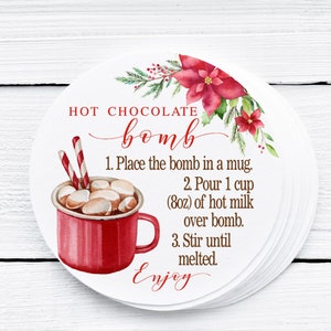 Christmas Hot Chocolate Bomb Tags Printable, Hot Cocoa Bomb Labels ...