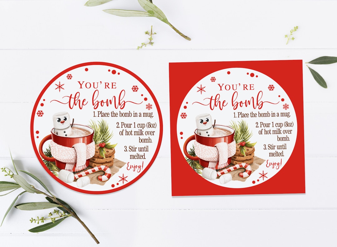Christmas Hot Chocolate Bomb Tags Printable, Hot Cocoa Bomb ...