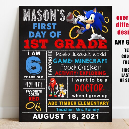 First Day of School Chalkboard Sign Editable DIGITAL FILE | Etsy