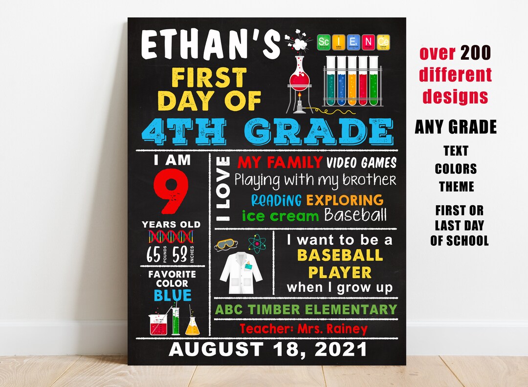 Science First Day of School Sign Printable, Scientist Back to School ...