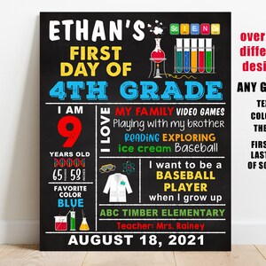 Science First Day of School Sign Printable, Scientist Back to School ...