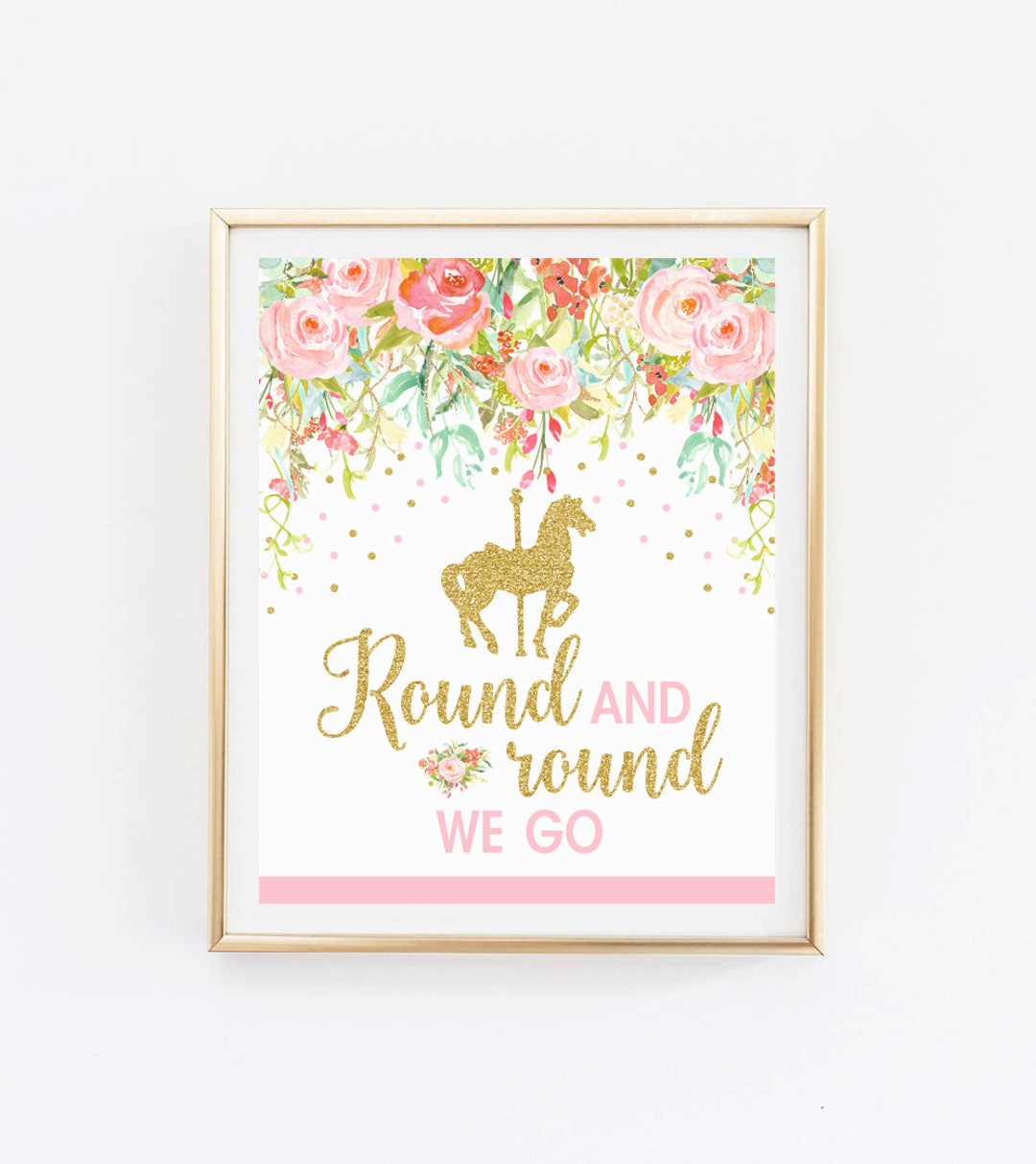 Round and Round We Go Sign Printable, Carousel First Birthday Party ...