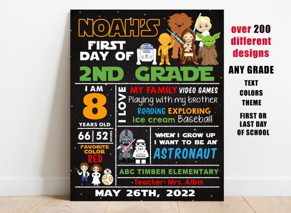 First Day of School Sign Printable Boy Back to School - Etsy