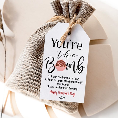 Valentine You're the Bomb You Are the Bomb Tag Bath Cocoa - Etsy