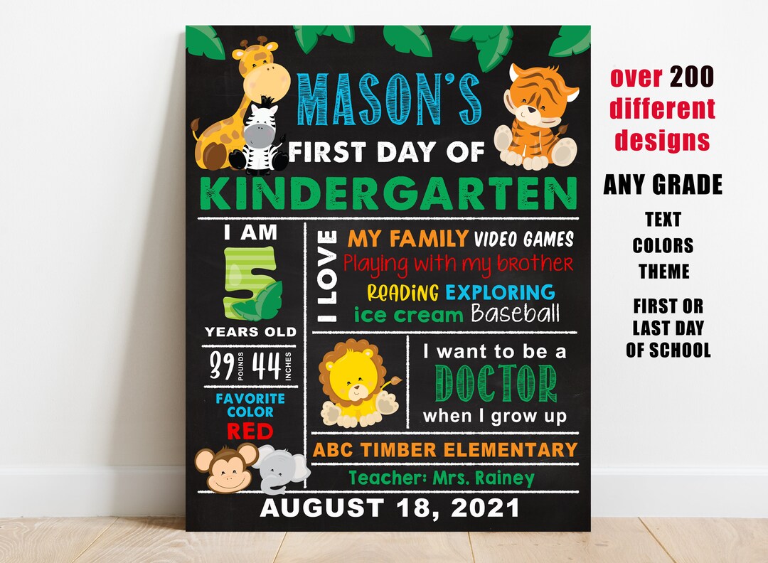 Safari First Day of School Sign Printable, Jungle Back to School ...