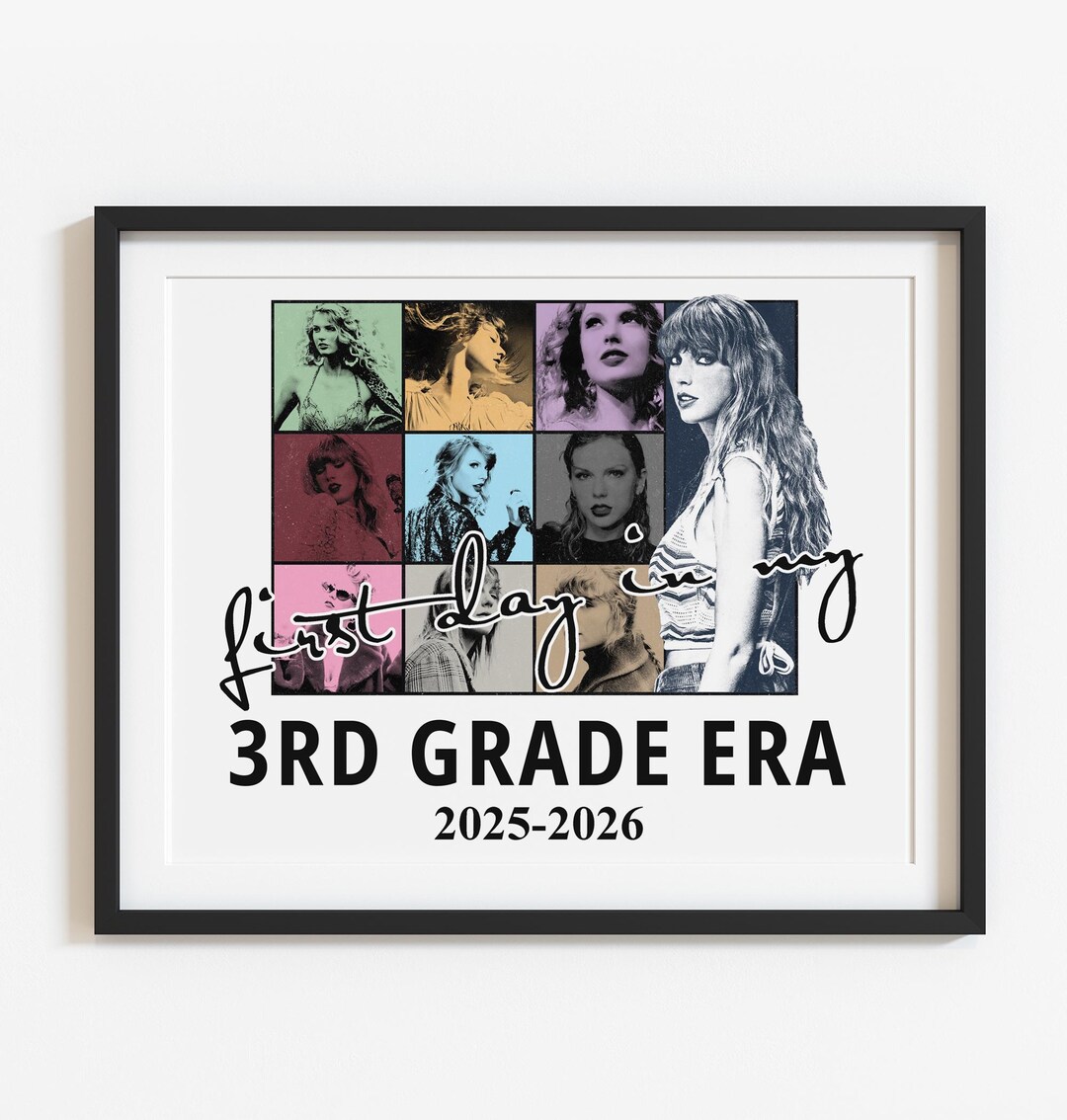 First Day in My 3rd Grade Era Sign Printable, Girls First Day of Third ...