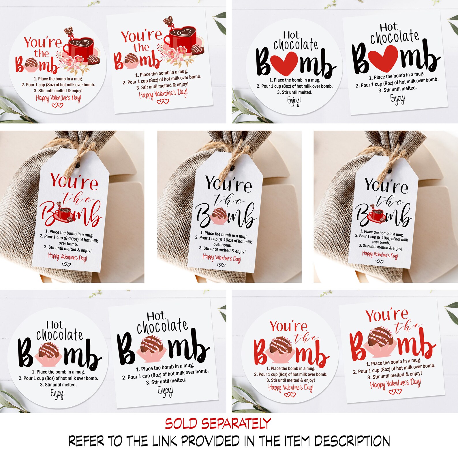 Hot Cocoa Bomb Tags Printable, Hot Chocolate Bomb Tag, You're the Bomb ...