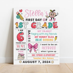 Groovy First or Last Day of School Sign Printable, Retro Back to School ...