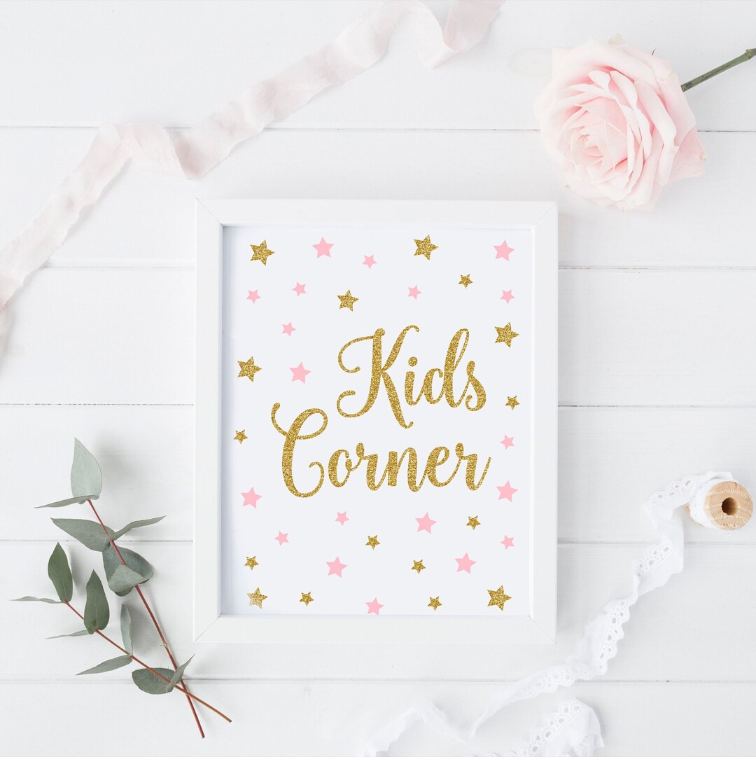 Kids Corner Sign Printable, Twinkle Twinkle Little Star First Birthday ...