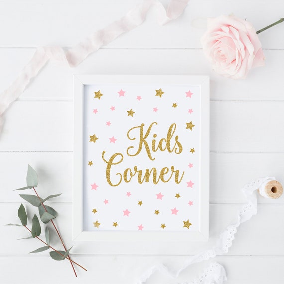 Kids corner sign printable twinkle twinkle little star first | Etsy