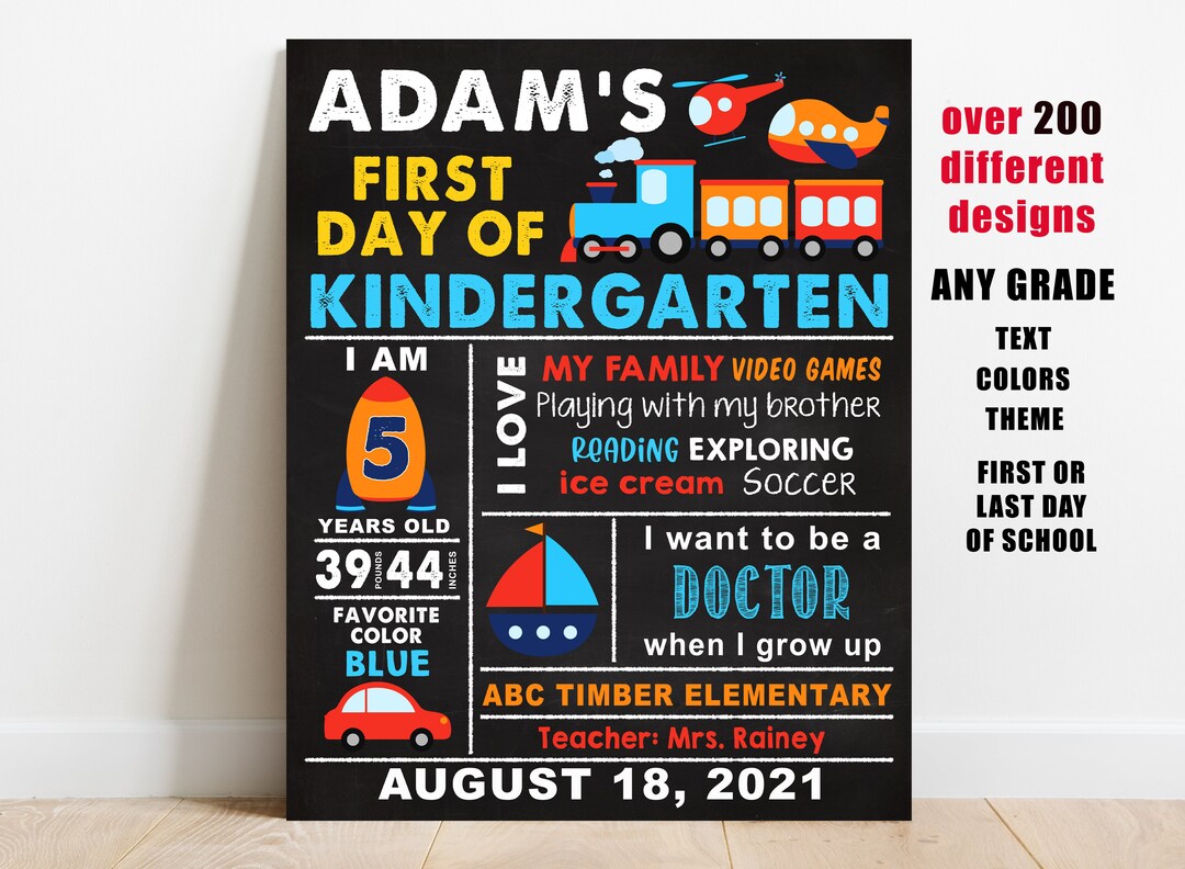 Transport First Day of School Sign Printable, Boy Back to School ...