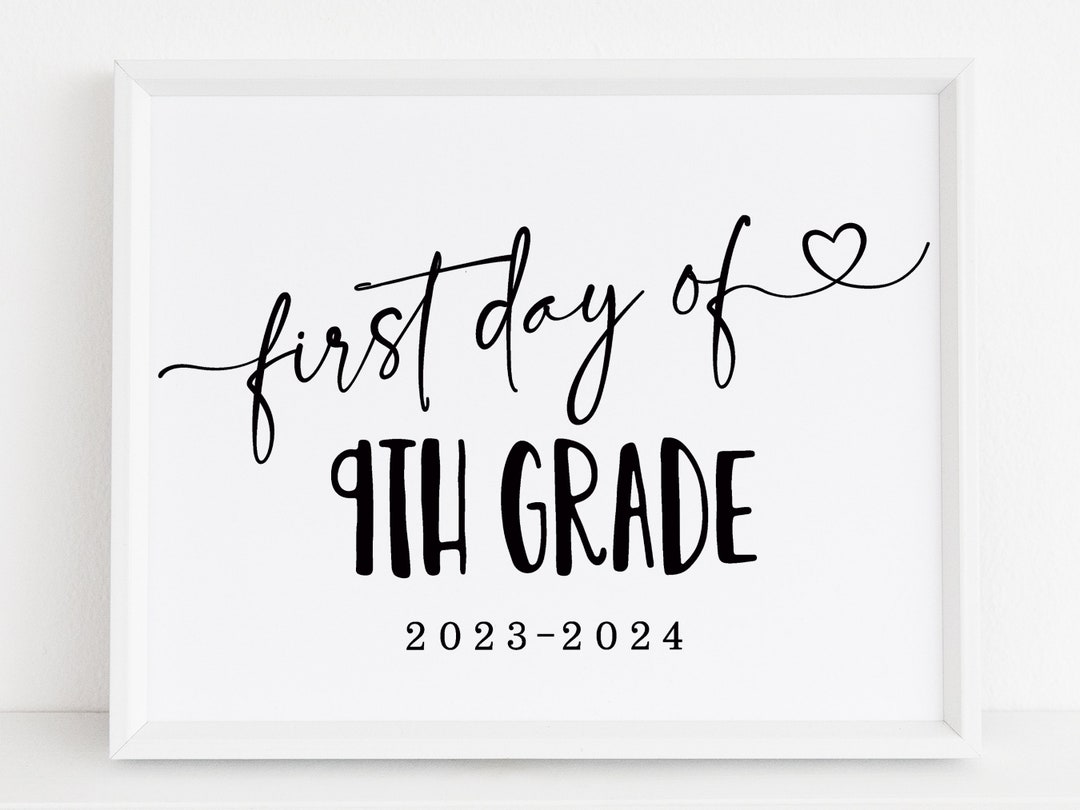 Minimalist Modern First Day of 9th Grade Printable Sign Ninth - Etsy
