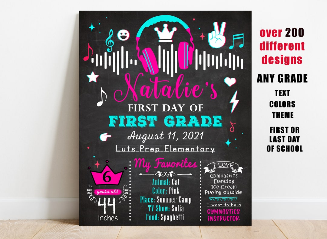 Music First Day of School Sign Printable, Girl Back to School ...