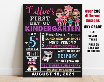 Princess First Day of School Sign Printable Girl Back to | Etsy