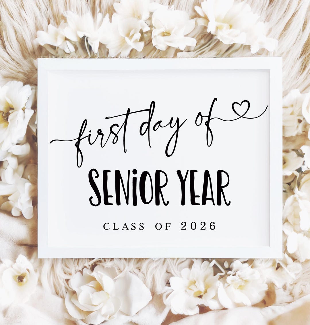 Modern First Day of Senior Year Printable Sign, Back to School Photo ...