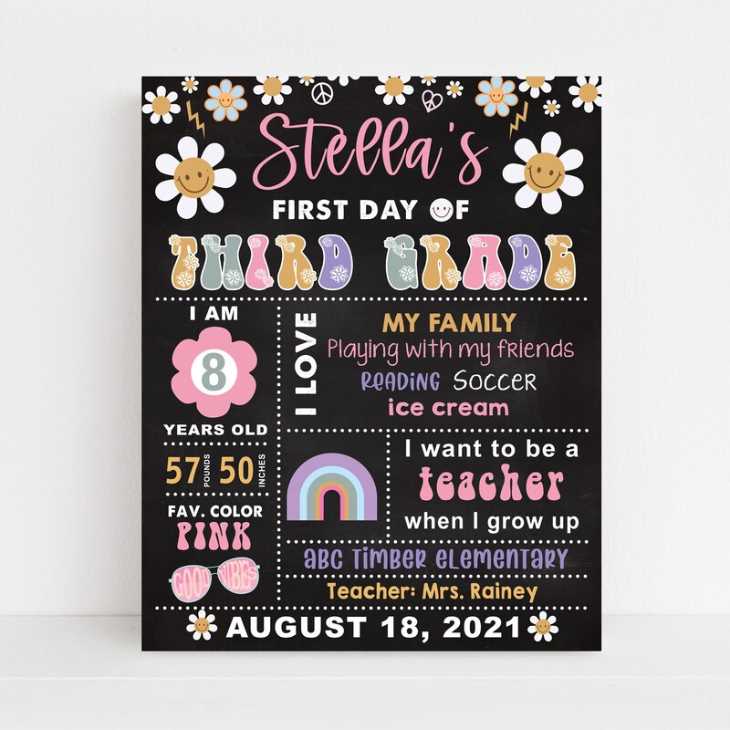 First Day of School Girl - Etsy