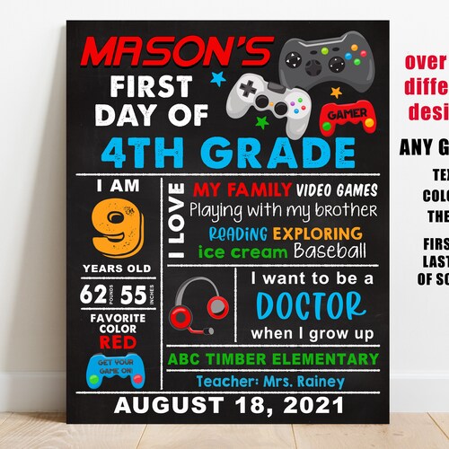 Editable First Day of Kindergarten Sign First Day of School - Etsy