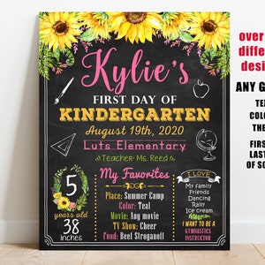 Sunflowers First Day of School Sign Printable, Back to School ...