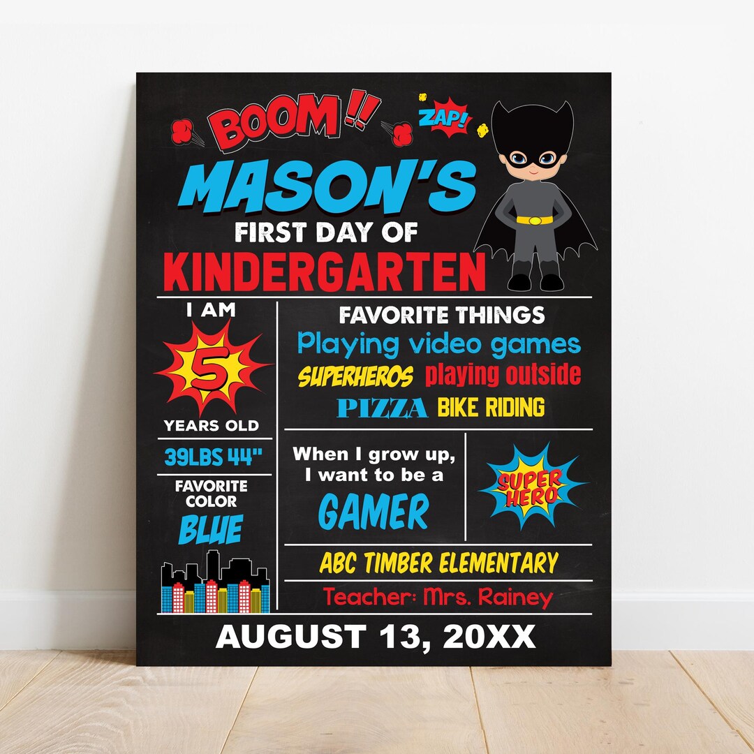EDITABLE Superhero First or Last Day of School Sign, Any Grade ...