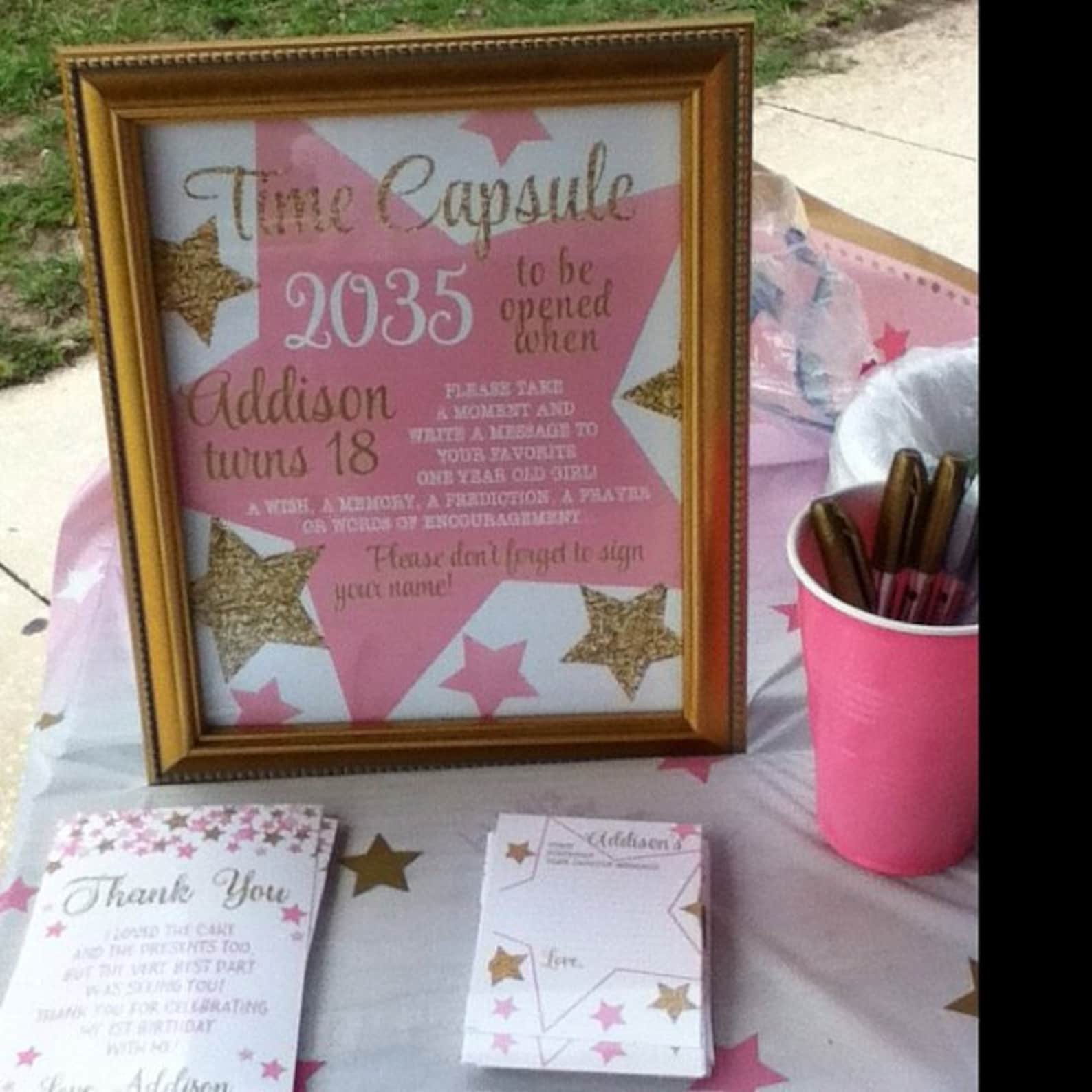 Time Capsule First Birthday Sign, Twinkle Twinkle Little Star Birthday ...